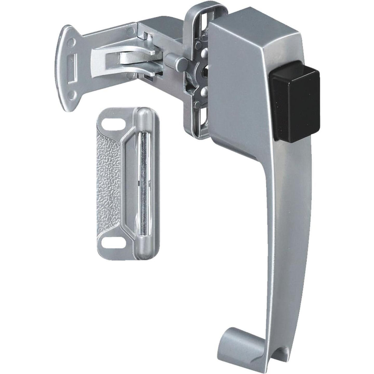 National Silver Push Button Latch - AR - MO - Powell Feed and Milling